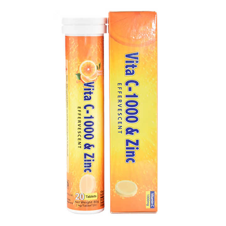 Orange Vitamin C Effervescent Tablets - 1000mg Multivitamin