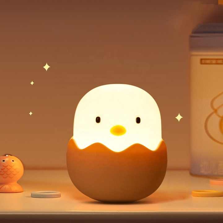 Eggshell LED Chicken Night Light - Soft Silicone USB Rechargeable