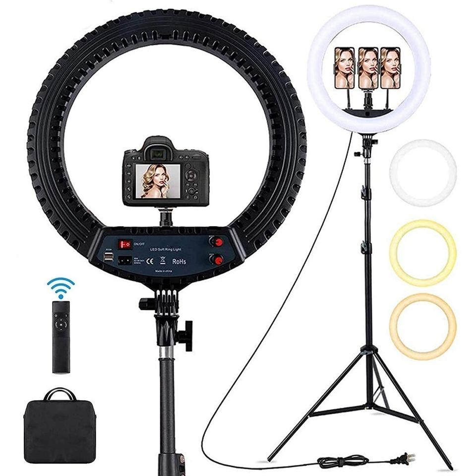 Dimmable 18-inch Led Ring Light With Tripod & Remote Control For ...