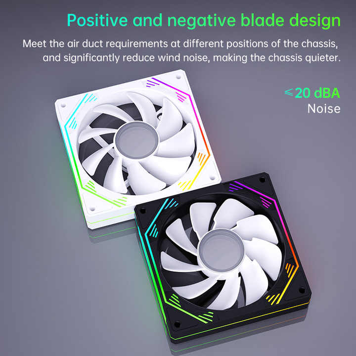 SNOWMAN 120mm Dual Loop ARGB PWM Fan Transparent Blade Addressable RGB LED Rainbow Effect ...
