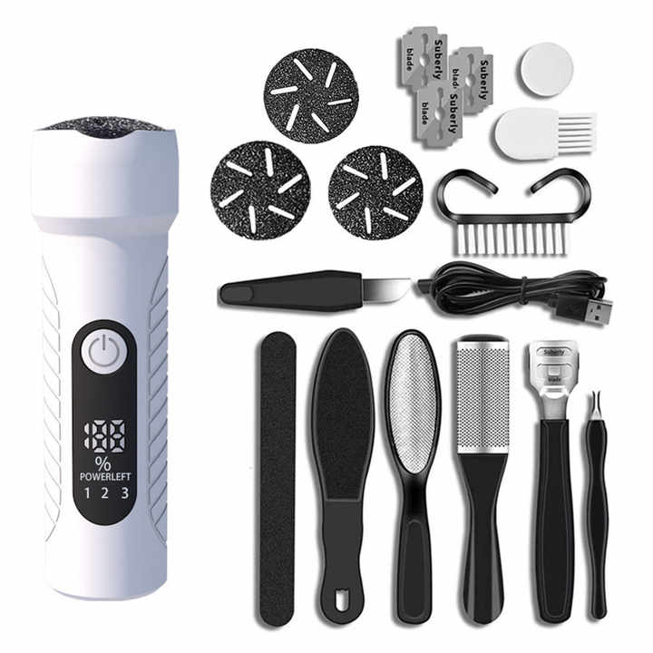 3 Roller Waterproof Professional Foot File Pedicure Kit Tool Electric ...