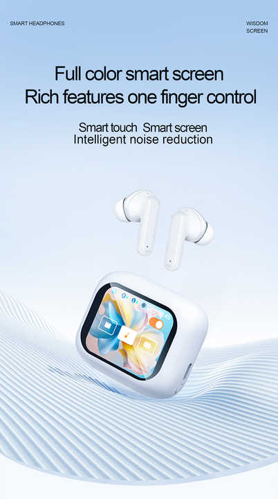 T9 Pro Wireless Earphones - Smart LCD Touch Screen Headphones