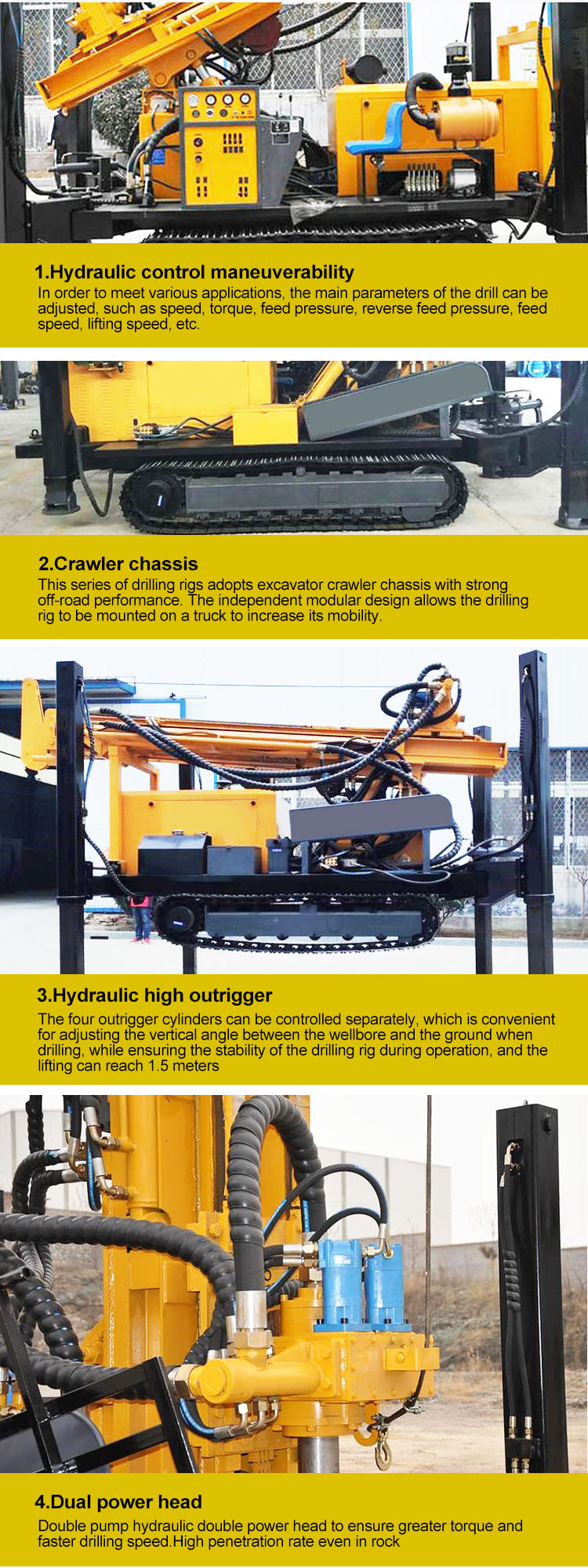 280m Small Portable Water Well Drilling Rig