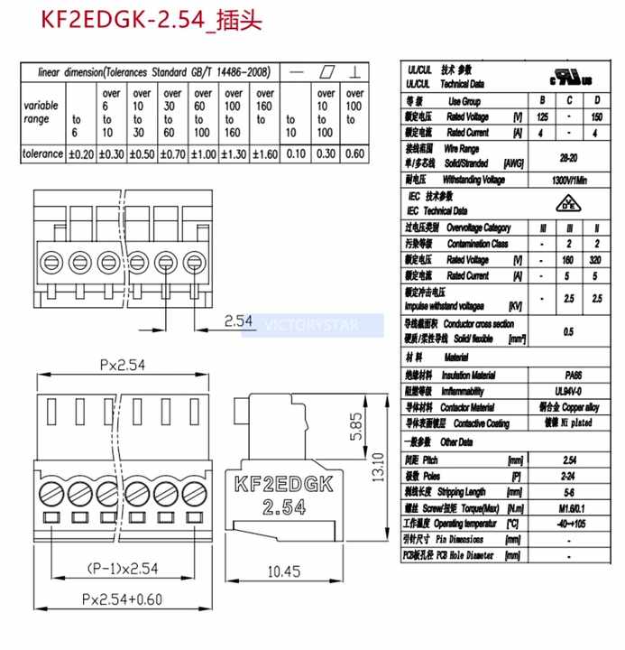 Kfedgvrkmm Spacing Plugin Terminal Block connector straight pin bent ...