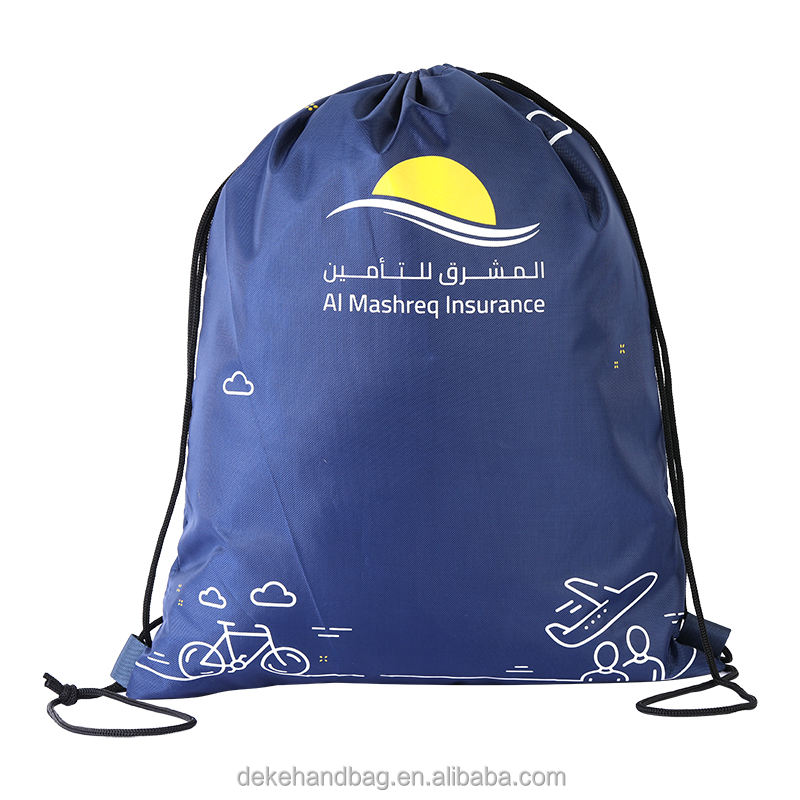 Custom OEM Branded Gift Durable 420d Polyester Drawstring Unisex Travel ...
