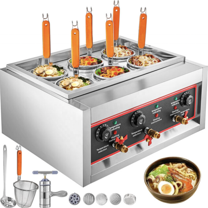 6 Basket Automatic Electric Heating Noodle Boiler Kitchen Equipment Noodle Cooker Fast Food ...
