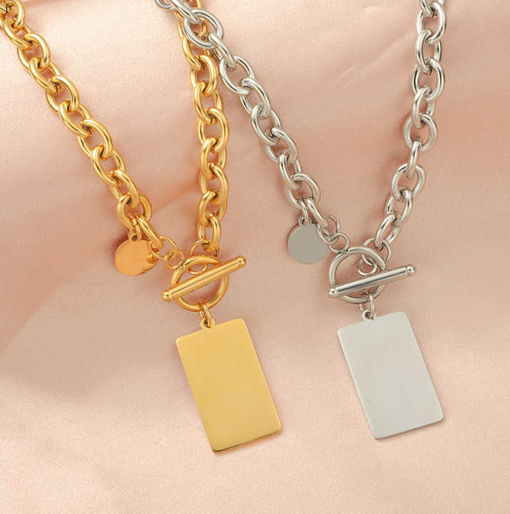 2024 New Design Support DIY logo Engravable Stainless Steel Gold Plated ...