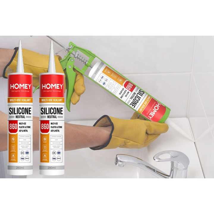 HOMEY Kitchen Weatherproof Silicone Sealant Food Grade RTV Clear Neutral Glue Adhesive White ...