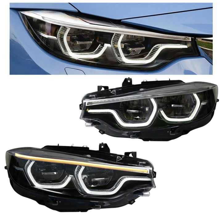 4 Series F32 Upgrade Headlights - LED Yellow DRL 2013-2017