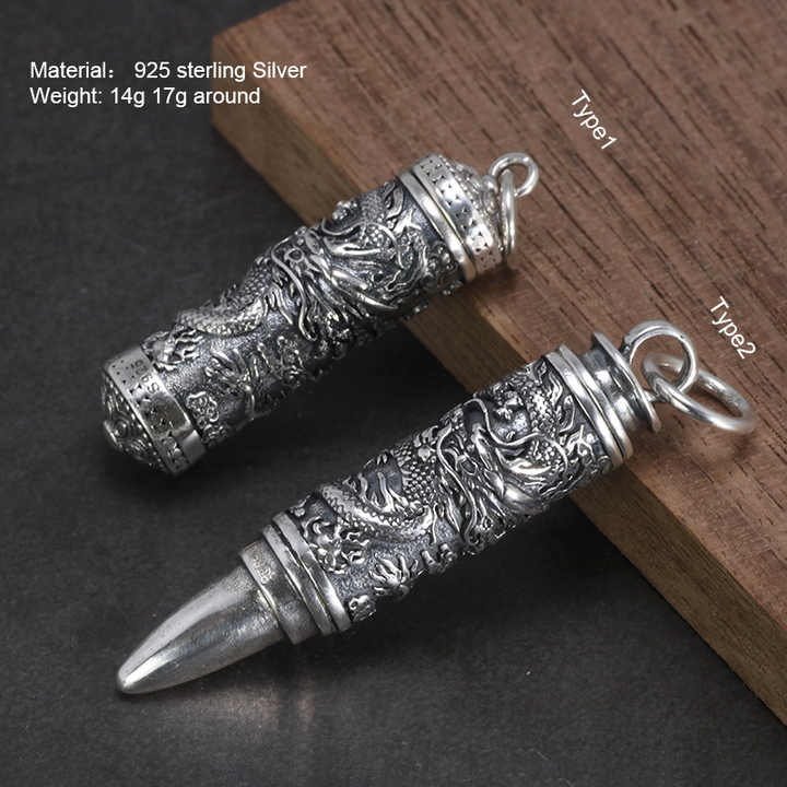 Real Pure 925 Sterling Silber Dragon Anhanger mannlich zu offnende Medaillon Box personal isierte Retro Punk