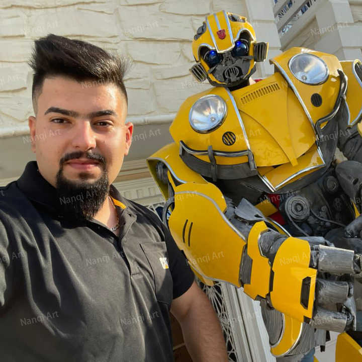 Tall Robot for Party - 3M Tall Yellow LED Robot Costume