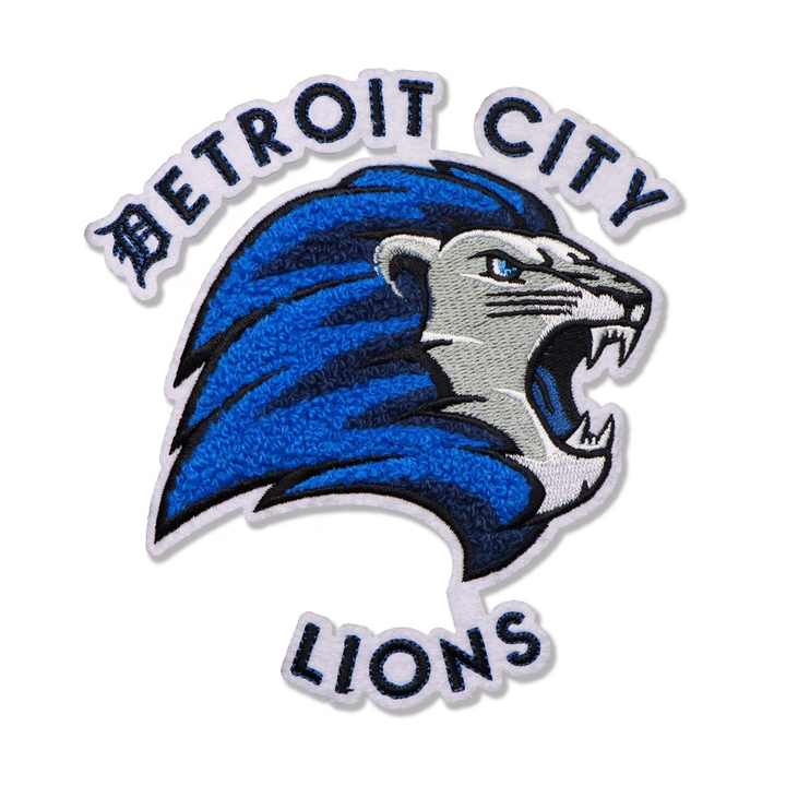 Heat Press Embroidery Detroit Lions Logo Chenille Patch Iron on Nfl ...
