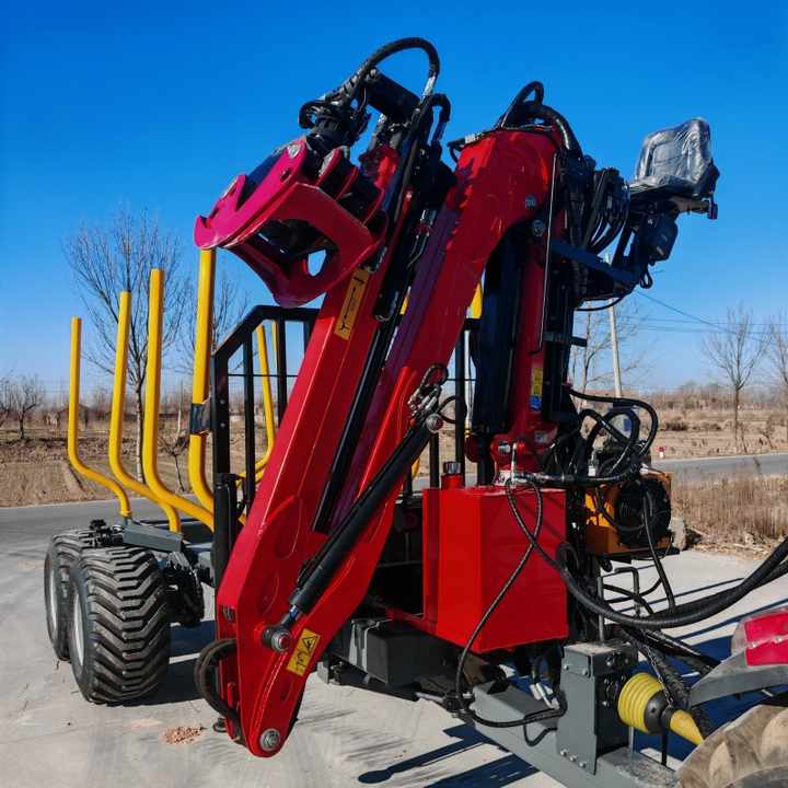 CE Product Timber Forest Trailer Crane with Hydraulic Winch and 4WD ...