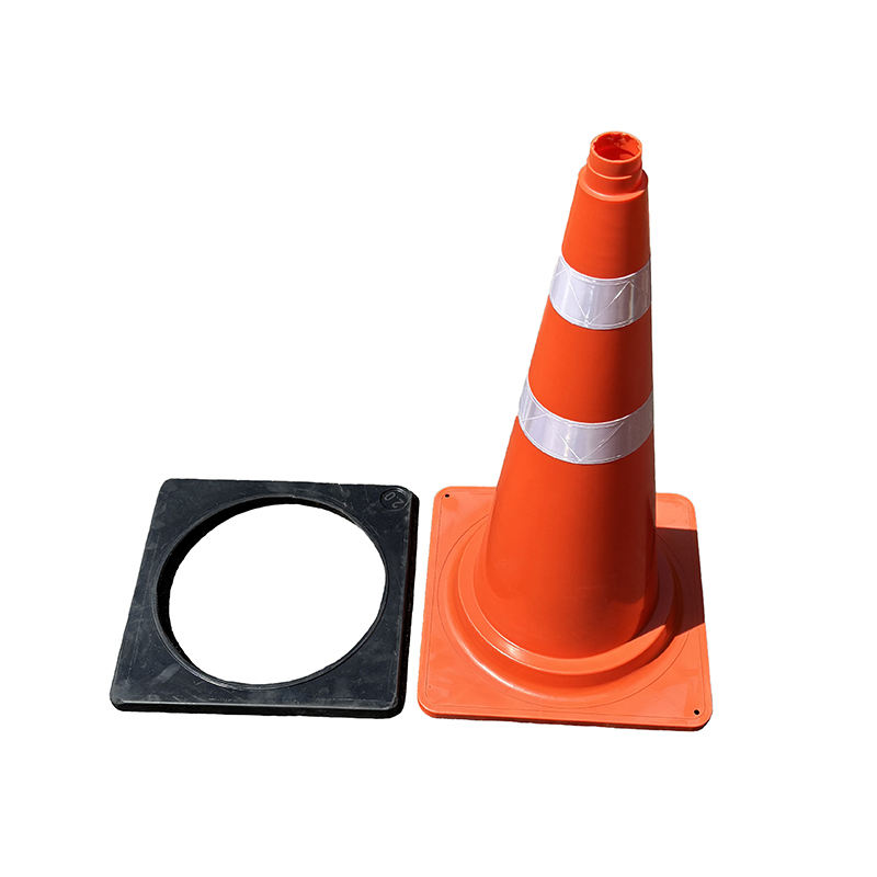 70cm Plastic Reflective Traffic Cone with Rubber Weighting Block ...
