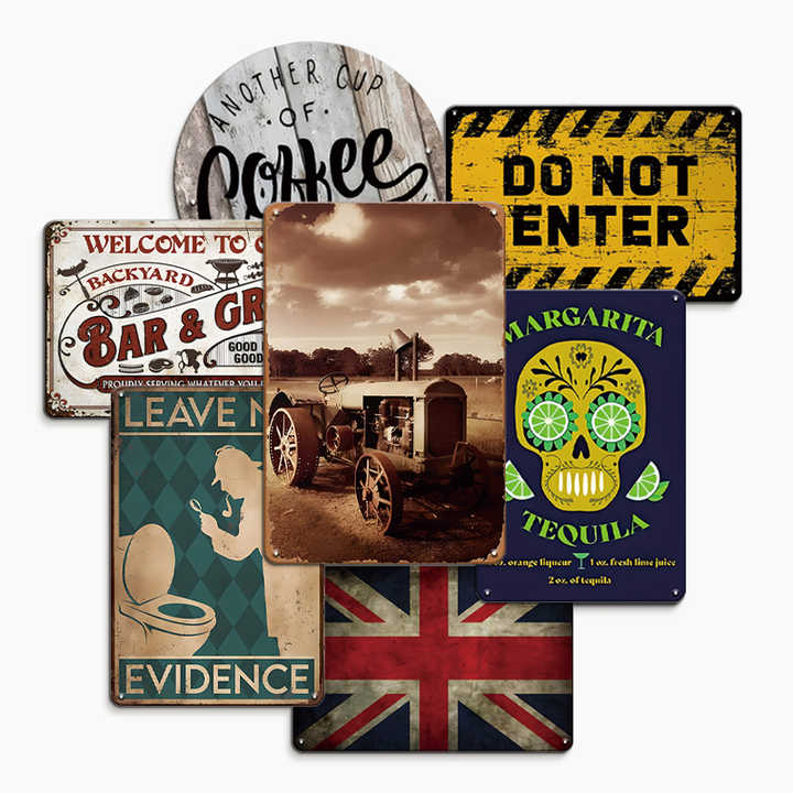 Custom Tin Sign 30*40cm Funny Signs Retro Antique Vintage Signs Metal ...