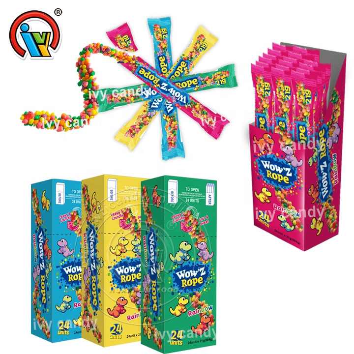 Wowz Rope Rainbow Soft Chewy Candy Gummy Sweets - China Factory Supply