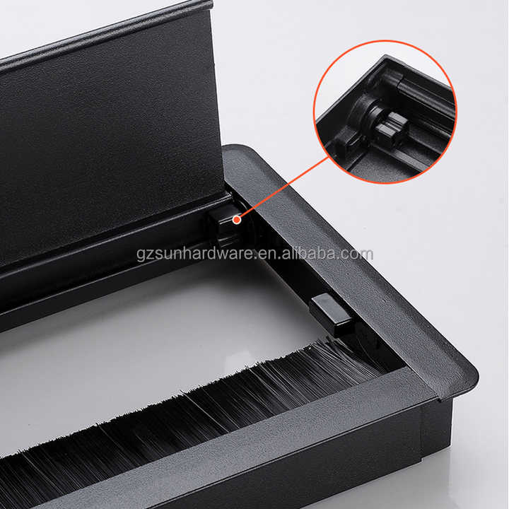 Aluminium Table Wire Manager - Rectangular Brush Design
