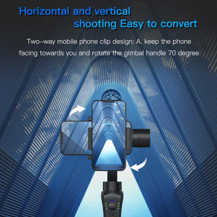 3-Axis Gimbal Selfie Stick Stabilizer with Focus zoom button for Smart ...