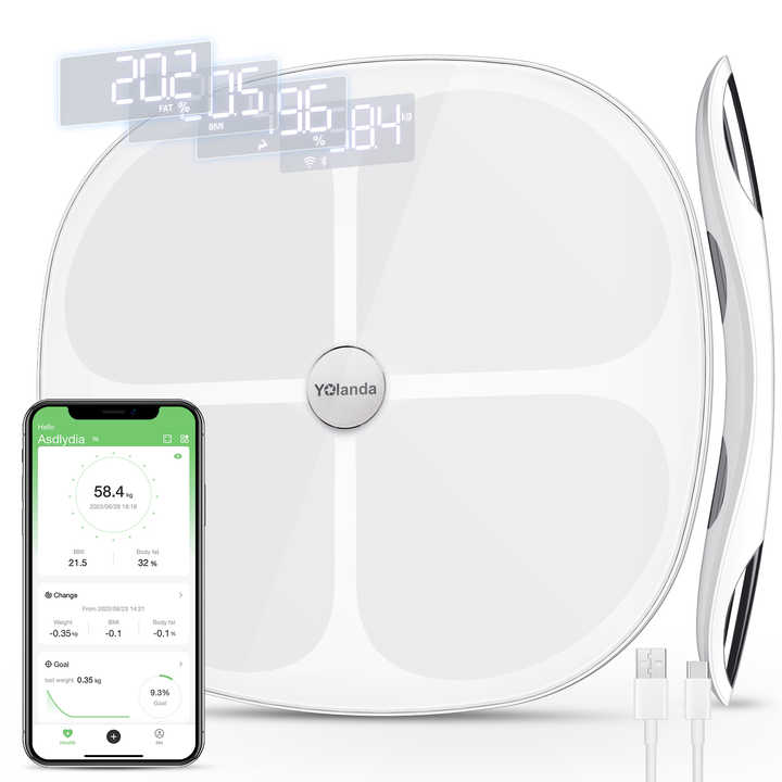 8 Electrode Smart Body Fat Scale Body BMI Analysis High Precision Digital Wifi Weight Scale with ...