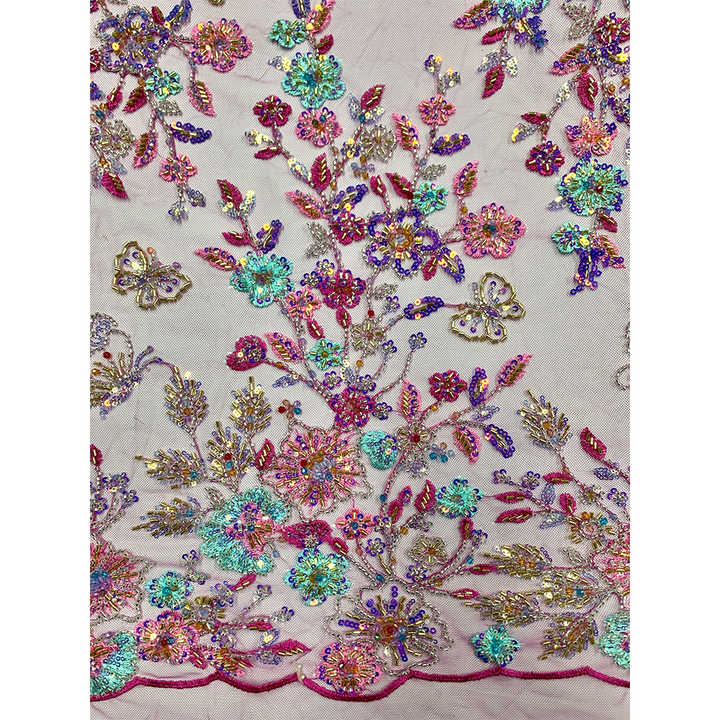 New Design Beaded Net Lace Wedding Dress Colorful Pearls Beaded ...