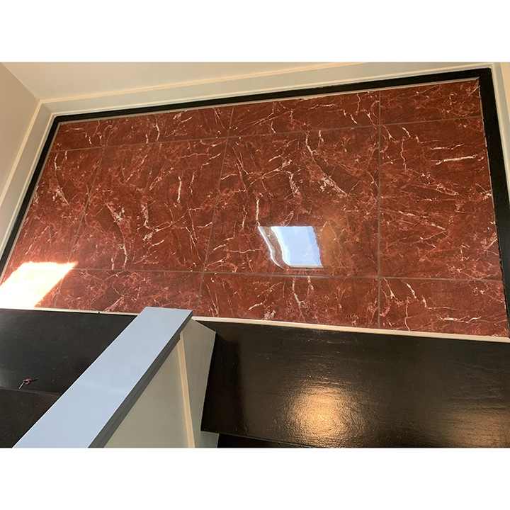 Foshan Porcelain Floor Tiles - High Glossy Red Jade Marble Look