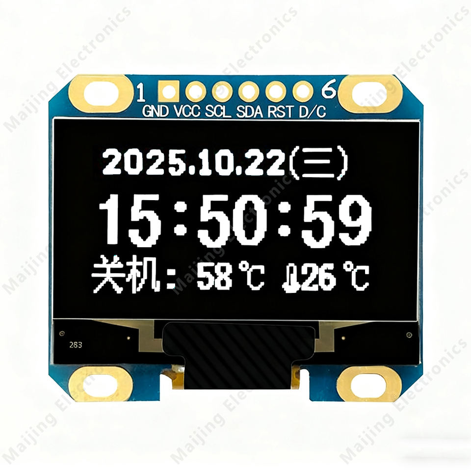 Maijing 1.3-inch OLED Display with Resolution 128x64 Driven SSD1306 6 ...