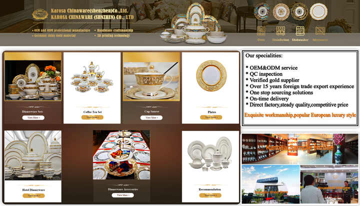 Karosa 24pcs Luxury Embossed Gold Bone China Dinnerware Set - Vintage ...
