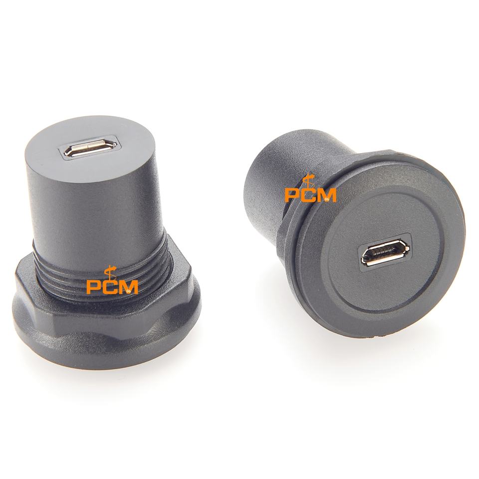 Micro USB B Female to Female Round Panel Mount Adapter, Panel Mount ...