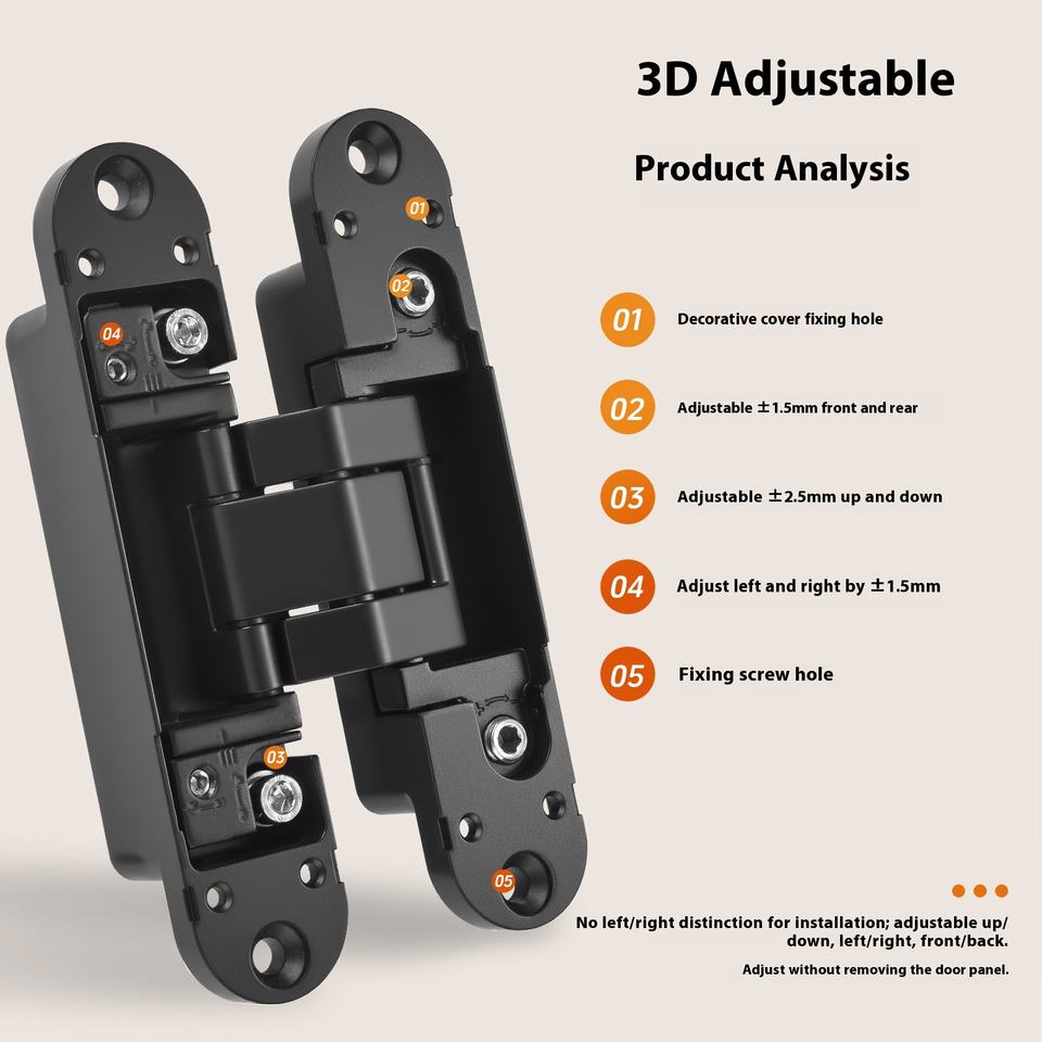 Zinc Alloy 3D Concealed Adjustable Hinges, Wooden Door Hinges ...