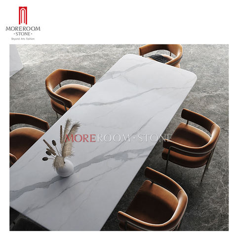 Modern Panda White Marble Sintered Stone Bathroom Cabinet Vanity Top ...