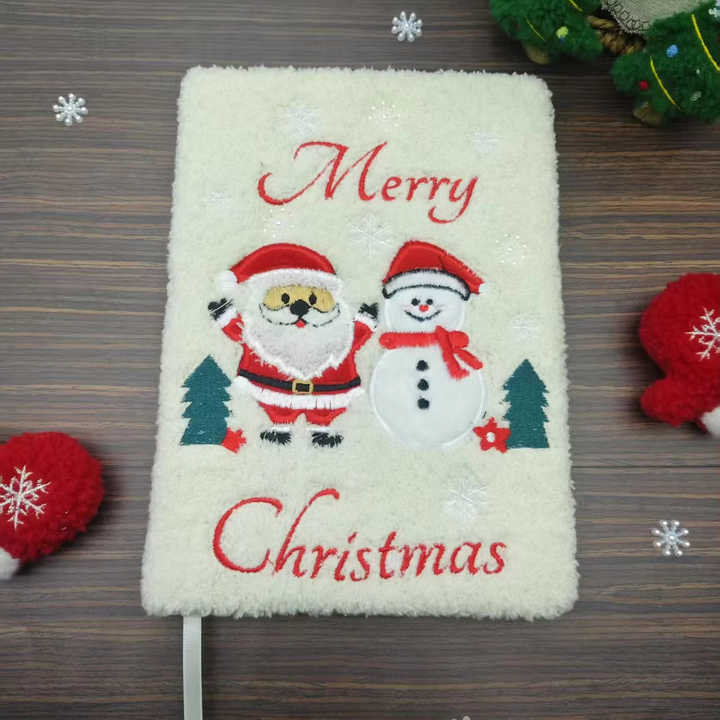 Notebook A5 Christmas Series Santa Claus Plush Notebooks| Alibaba.com