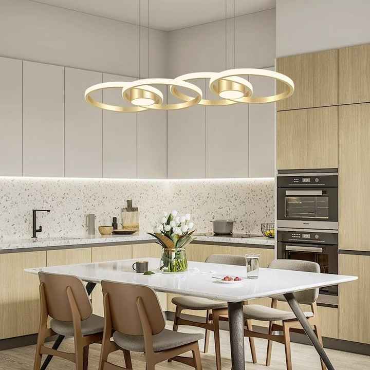 Golden Annulus Pendant Lights Restaurant Decoration Scandinavian ...