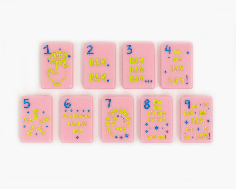 Pink Acrylic Luxury Modern American Mahjong Tiles 160 Pieces with ...