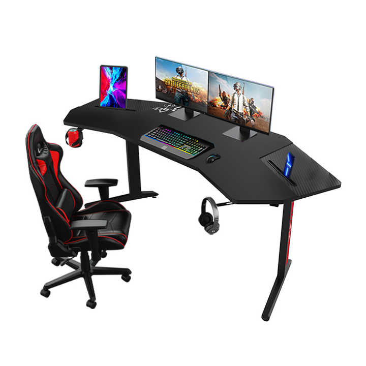 Custom Adjustable Corner Computer Gaming Desk - RGB LED