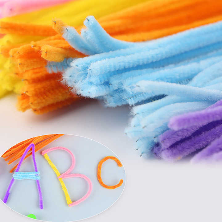 Colorful 100pcs/bundle Chenille Wire Pipe Cleaners for DIY