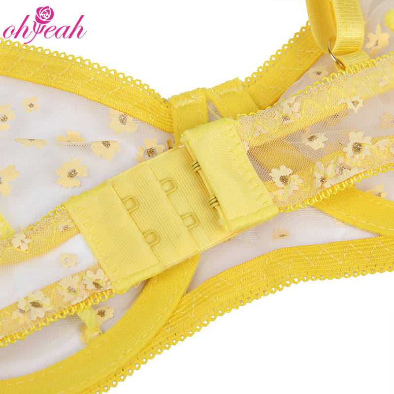 New Arrival Floral Mesh Underwire Bra Set Transparent Bra Panty Sexy ...