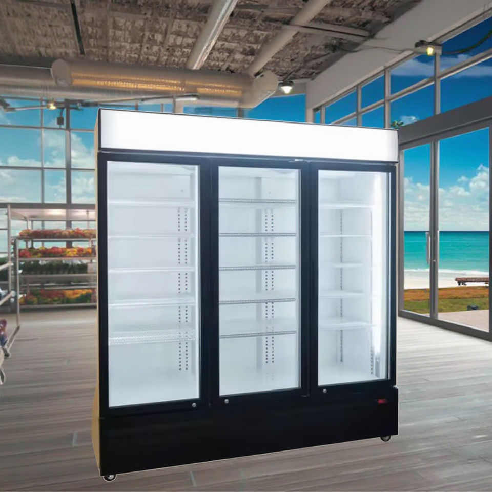 Commercial 1000L Upright Freezer Cabinet with 3 Glass Doors Automatic ...