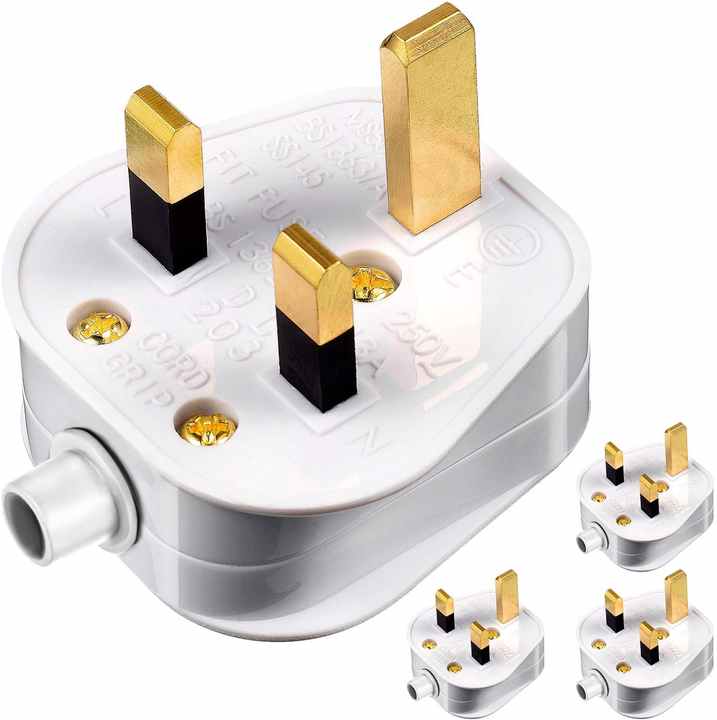 UK Standard Wireable BS Type-G 3 Pin Top Plug Assemble Wire Cord Plug ...