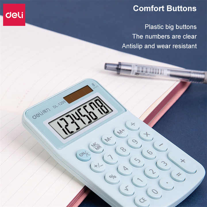 Deli DL-1209A Calculator Desktop Electronic Calculator 8 Digital Dual ...