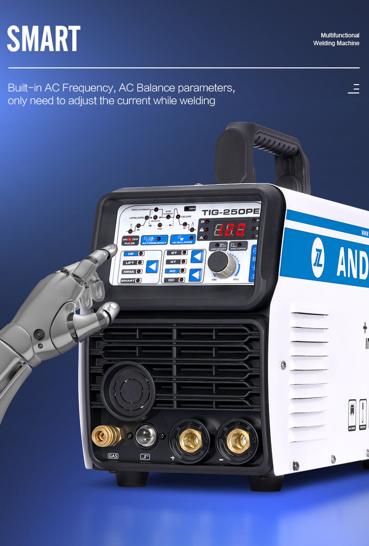 ANDELI new product TIG-250PE TIG aluminum welding machine hot sale HF/LIFT TIG/Pulse/MMA/AC DC ...