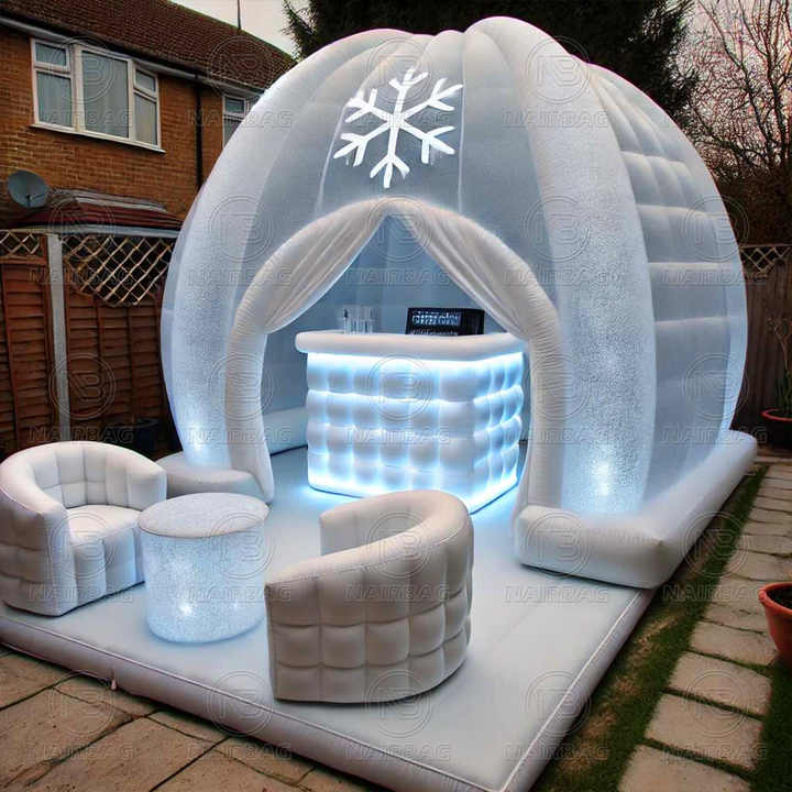 White Bubble Dome Inflatable Ice Bar Luxury Transparent Blow up Igloo ...