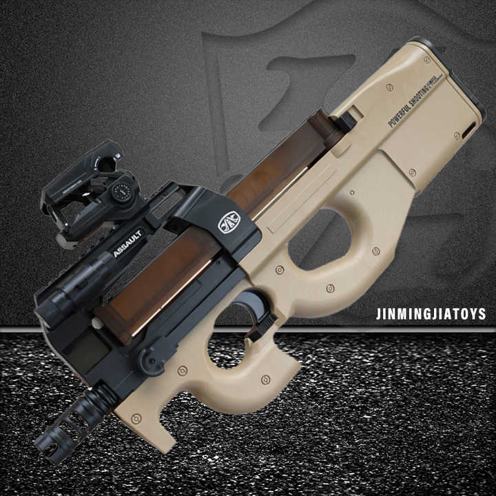 2026 Sand Color Electric Water Splatter Gun with High Speed P90 Soft ...