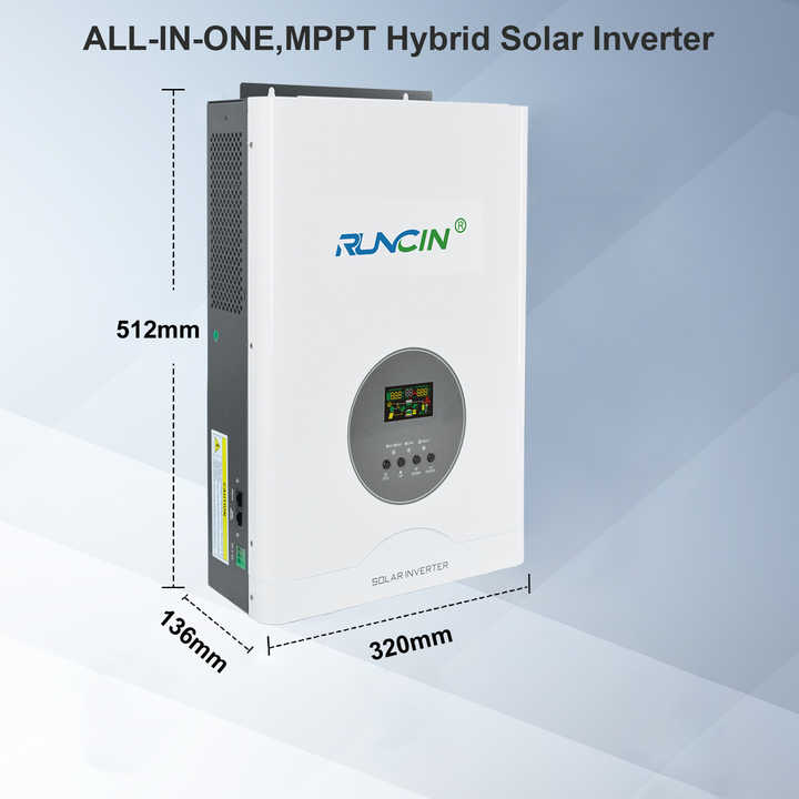 Runcin 4800W Hybrid Solar Inverter 48V MPPT 120A AC DC 1KW Home System ...