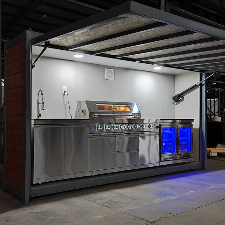 Modular Stainless Steel SS304 Kitchen Units with Closable Shed for ...