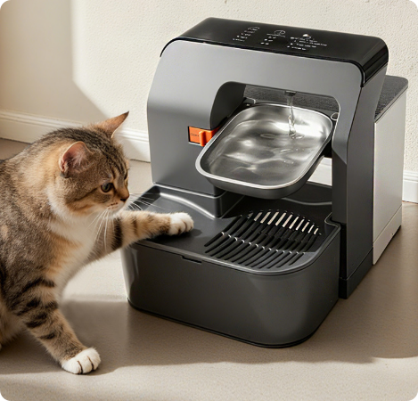 Tilting Pet Water Dispenser 3.2L - Self-Cleaning Design with Dirty ...