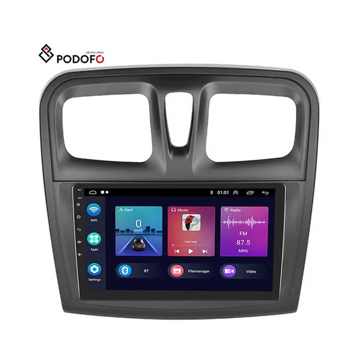 Podofo Android Radio 9 Inch Autoradio Frame for Renault SANDERO/SYMBOL ...