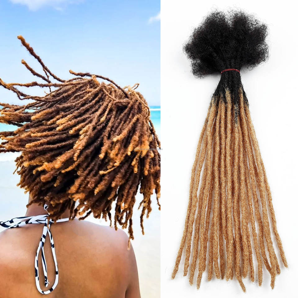 Anna 4-24inch Natural Human Afro Kinky Locs Extension 100% Human Hair ...