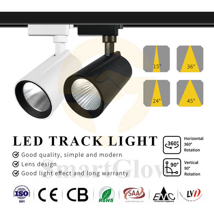 Commercial LED Track Light 20W 30W 40W COB Track Lights Rail Spotlight ...