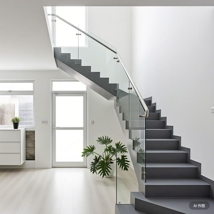 Modern Outdoor Aluminum Base Shoe Railing System U-Channel Frameless ...
