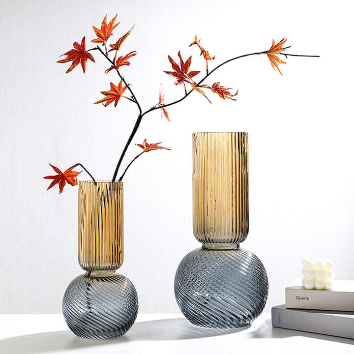 Simple and Creative Two Color Glass Vase Hand Made Vase Flower ...